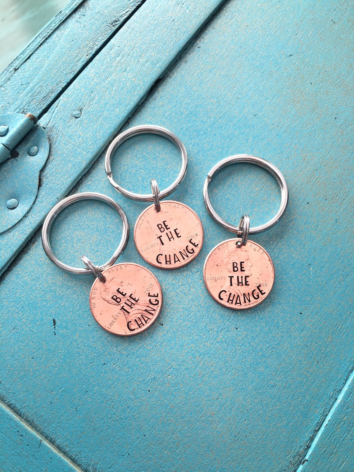 Be the Change Penny Keychains Bulk Inspirational Class of | Etsy