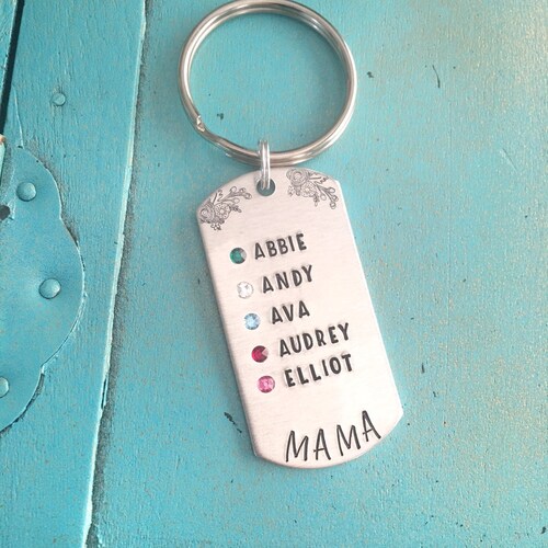 Personalized Keychain for Mom Keychain With Kids Names and | Etsy