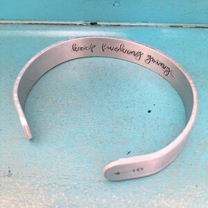 Curse Word Hidden Message Hand Stamped Cuff Bracelet Keep - Etsy