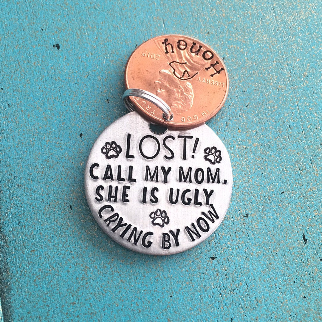 Hand Stamped Personalized Penny Pet ID Tag, Custom Funny Pet ...