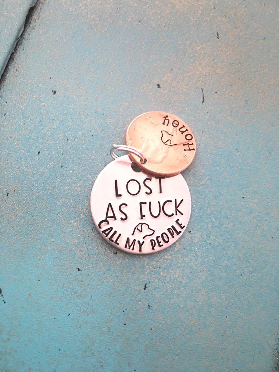 Personalized Penny Pet ID Tag Custom Funny Pet Identification - Etsy