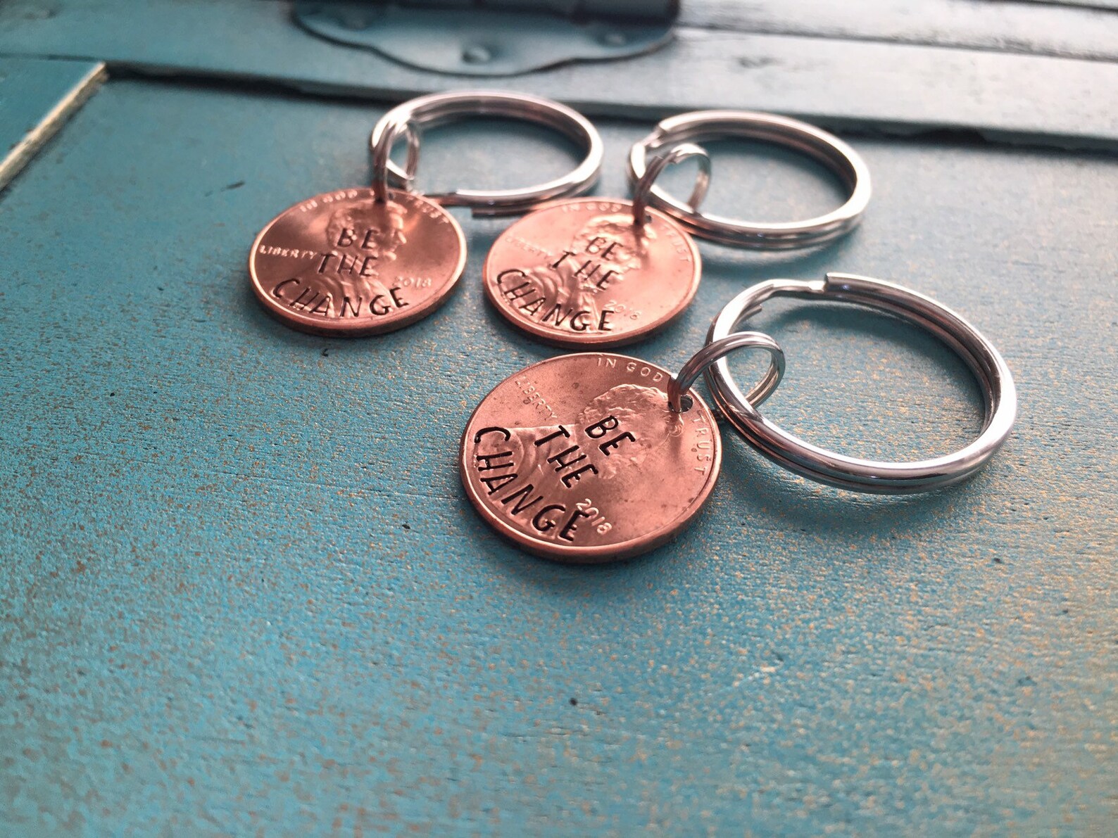 Be the Change Penny Keychains Bulk Inspirational Class of | Etsy