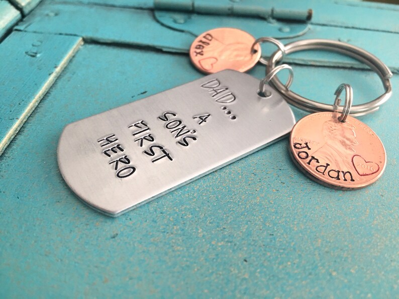 Fathers Day Gift From Son Personalized Dad Keychain Daddy - Etsy