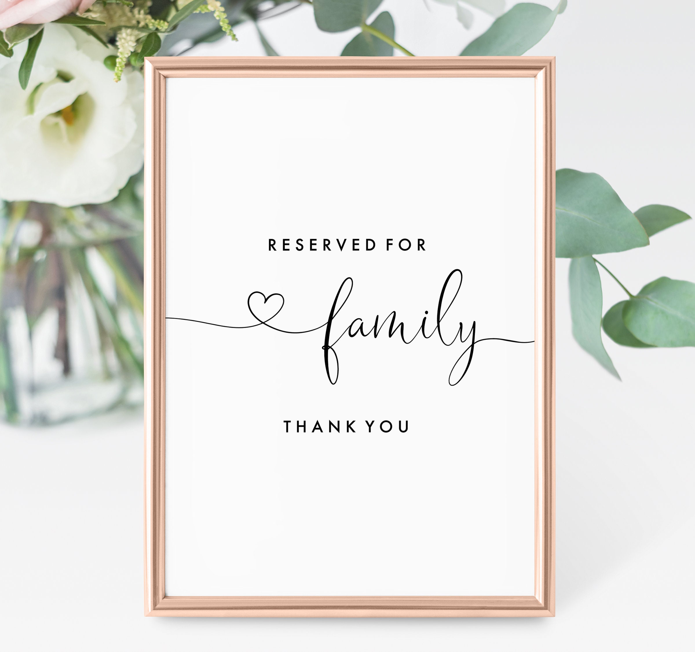 Reserved for Family Sign Printable Wedding Sign Wedding - Etsy