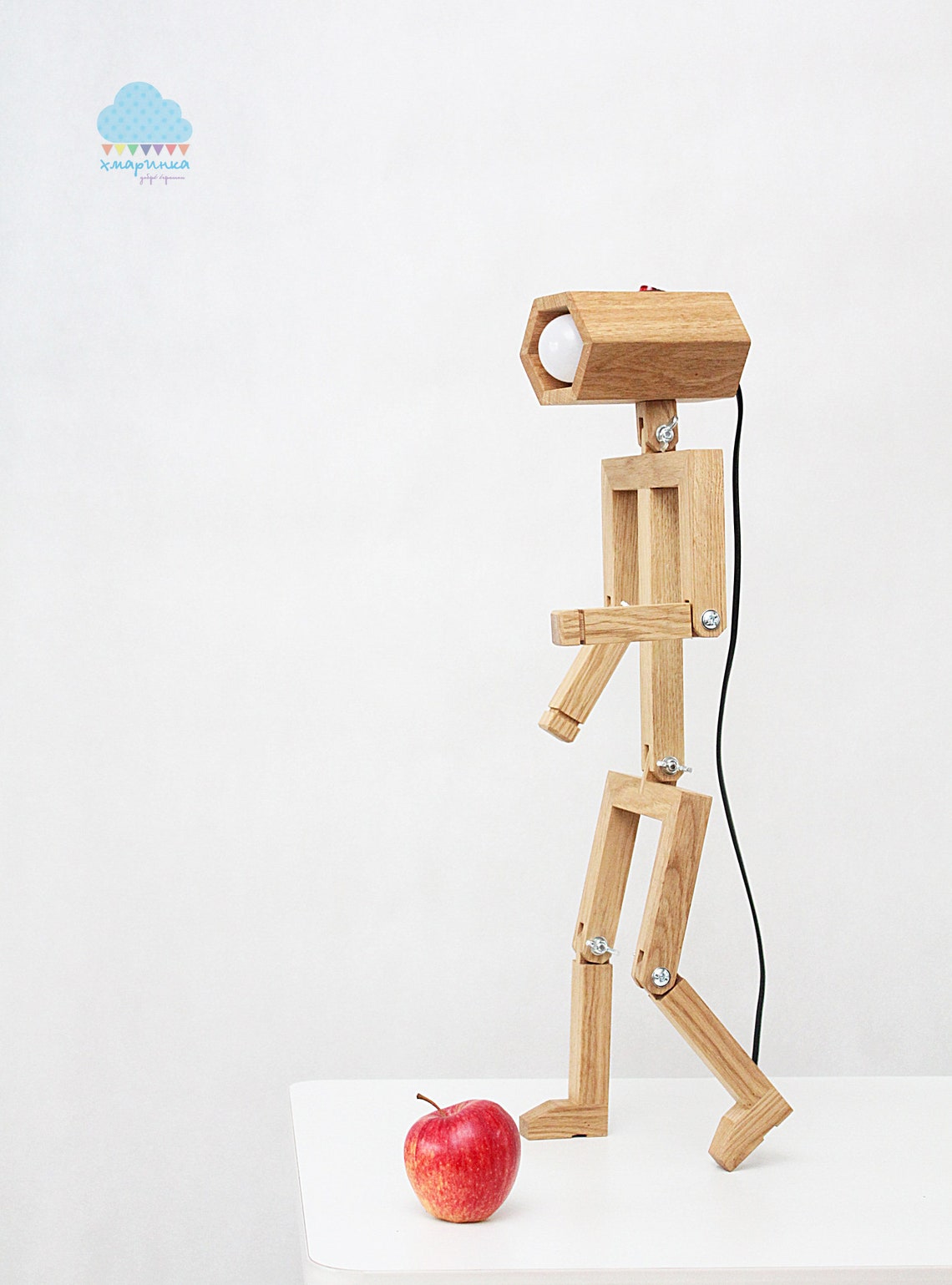 Wooden Robot Lamp With Adjustable Positions. Click for - Etsy