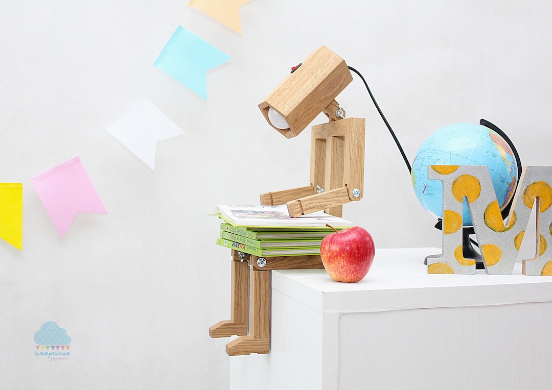 Wooden Robot Lamp With Adjustable Positions. Click for Details! - Etsy