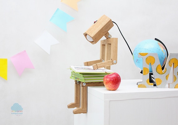 Wooden Robot Lamp With Adjustable Positions. Click for - Etsy