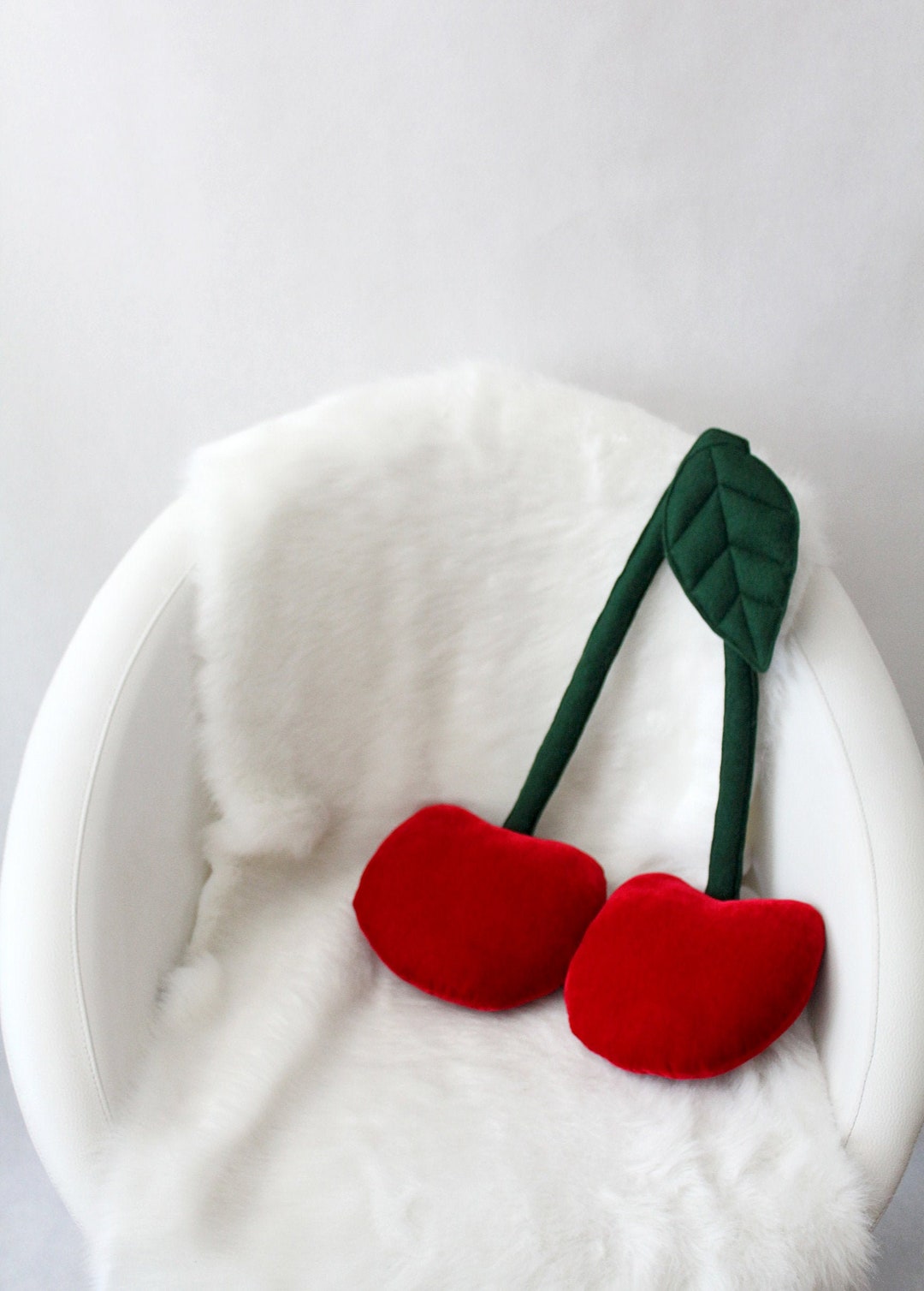 Large Cherry Soft Toy - Fruit Pillow - Etsy