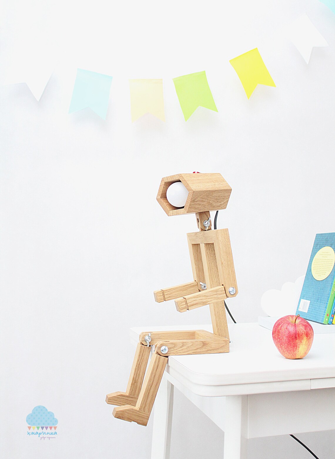 Wooden Robot Lamp With Adjustable Positions. Click for - Etsy