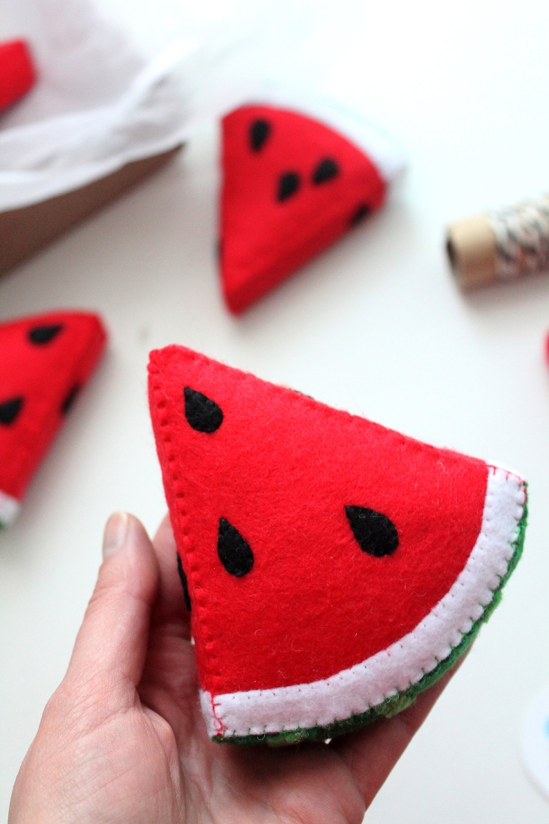 Watermelon Felt Slice for Pretend Kitchen Food Fruits From - Etsy