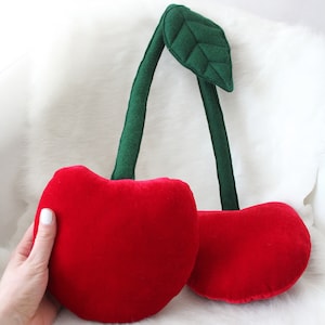 Large Cherry Soft Toy - Fruit Pillow - Etsy
