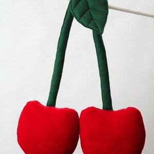 Large Cherry Soft Toy - Fruit Pillow - Etsy