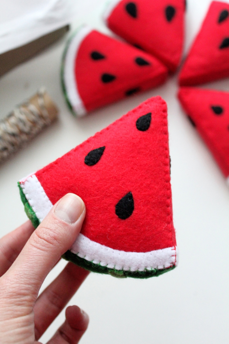 Watermelon Felt Slice for Pretend Kitchen Food Fruits From Felt ...