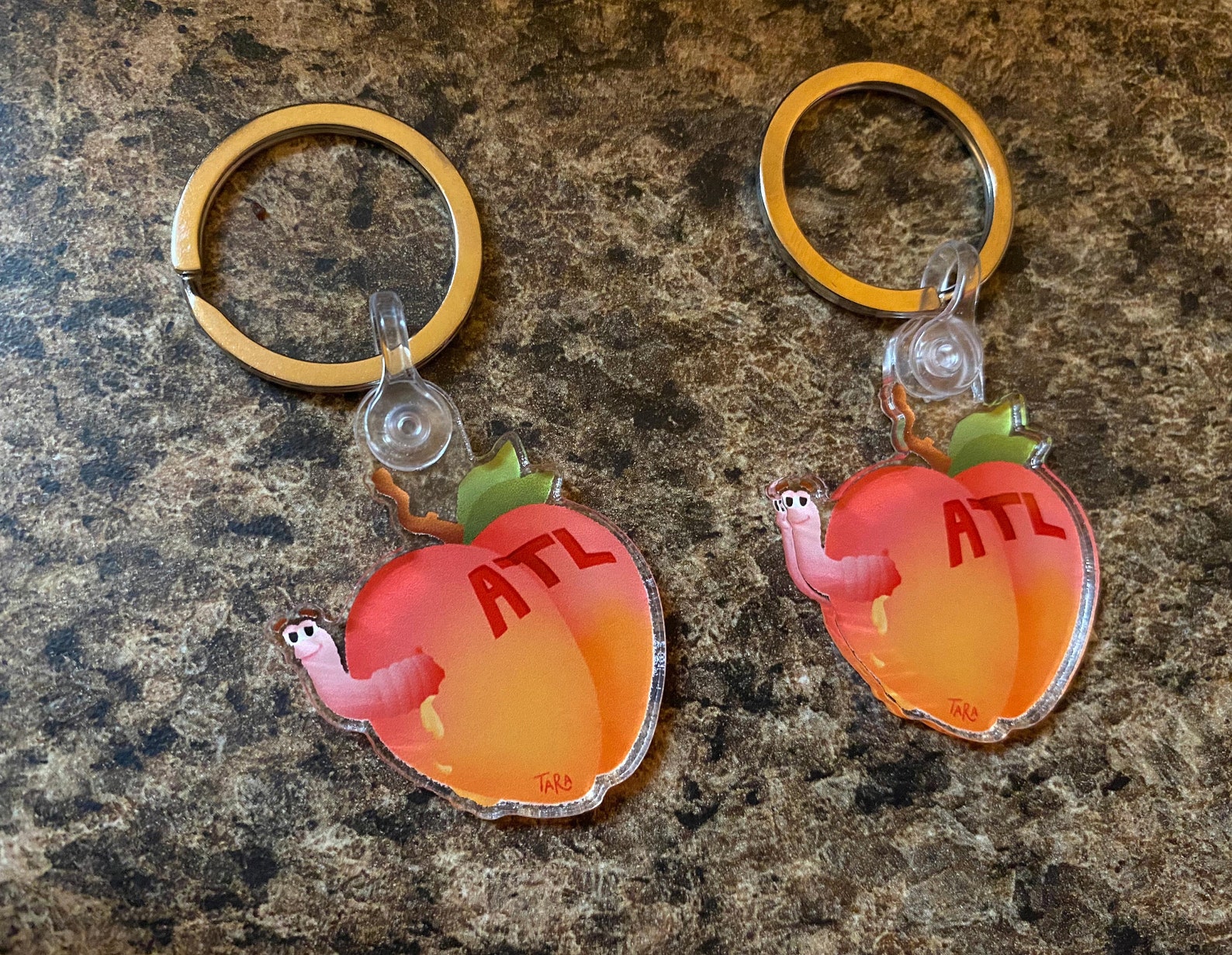 Atlanta Peach Keychain ATL Georgia Peach Keychain Atlanta | Etsy