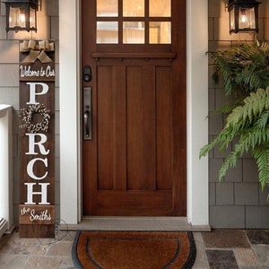 Welcome to Our Porch Sign Wreath Personalized Family Name - Etsy