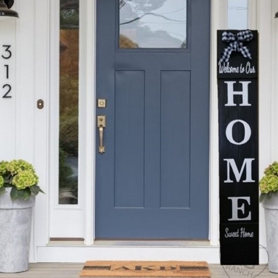 Welcome Porch Sign Buffalo PLAID Farmhouse Decor Wreath 6FT - Etsy