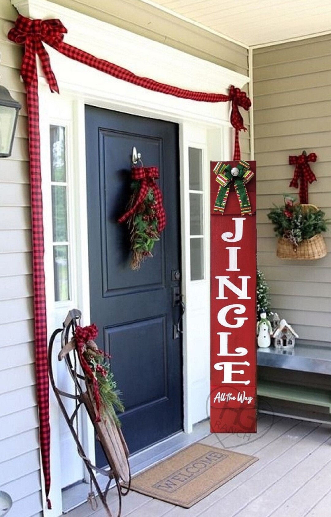 Christmas Porch Sign JINGLE BELLS 6FT - Etsy