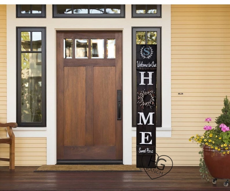 Monogram Porch Sign Welcome Porch Sign Family Name | Etsy