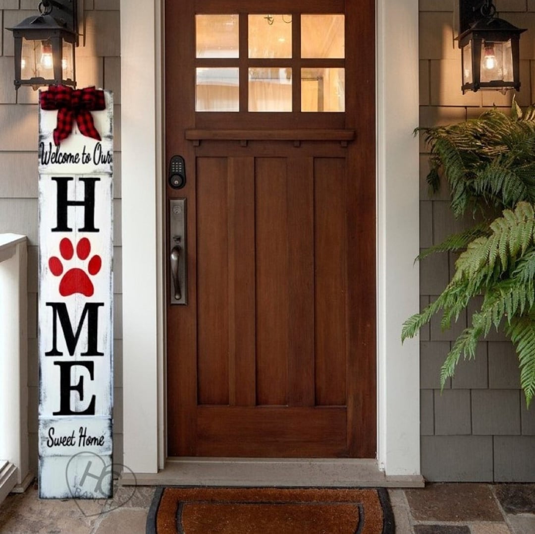 Paw Print Porch Sign HOME Dogs 5FT Iptv - Etsy