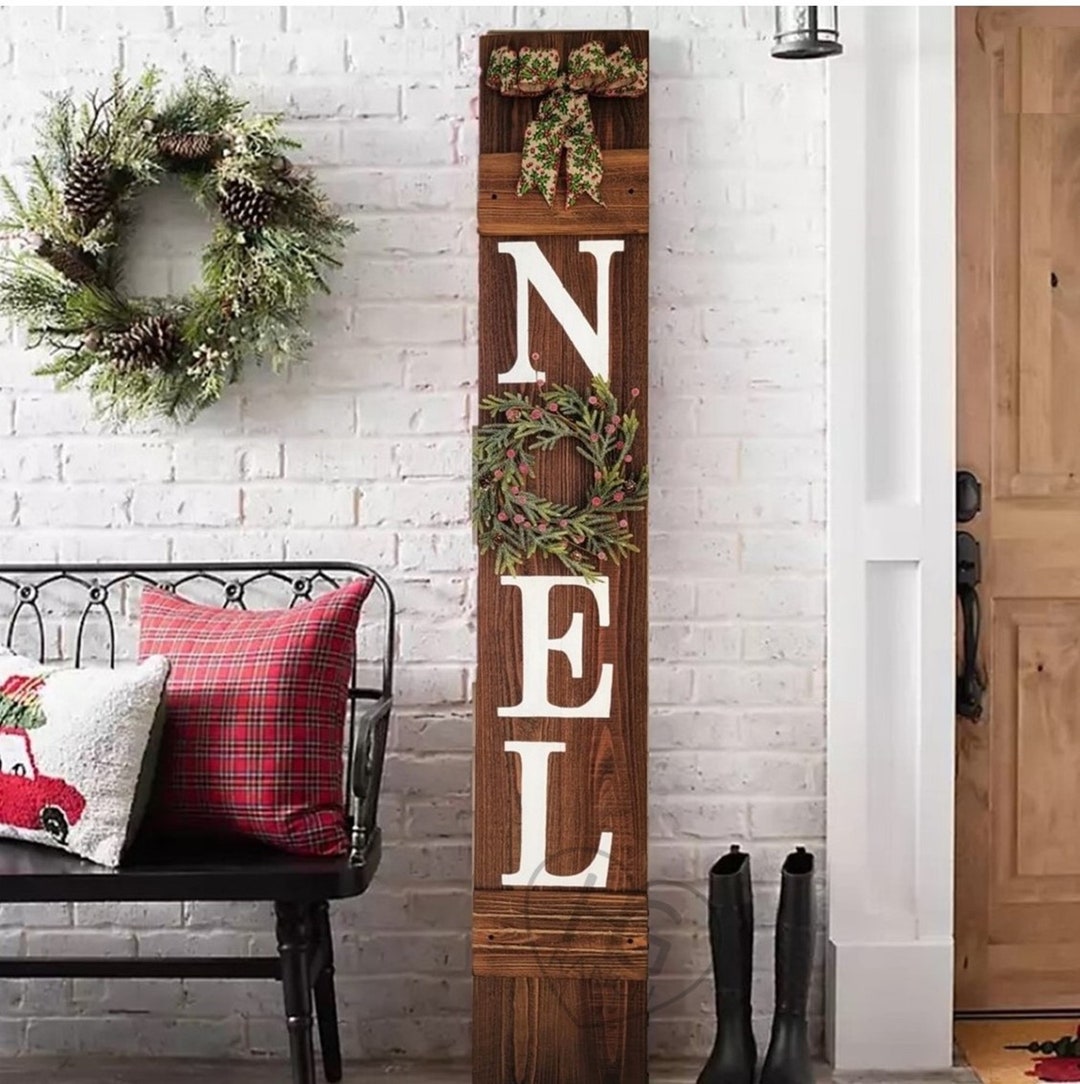 Christmas NOEL Porch Sign: Rustic Cedar Holiday Decor 6FT - Etsy