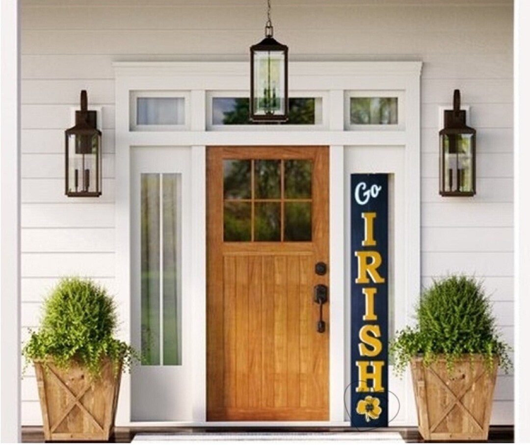 Go IRISH Porch Sign Navy Gold Football 6FT Iptv - Etsy