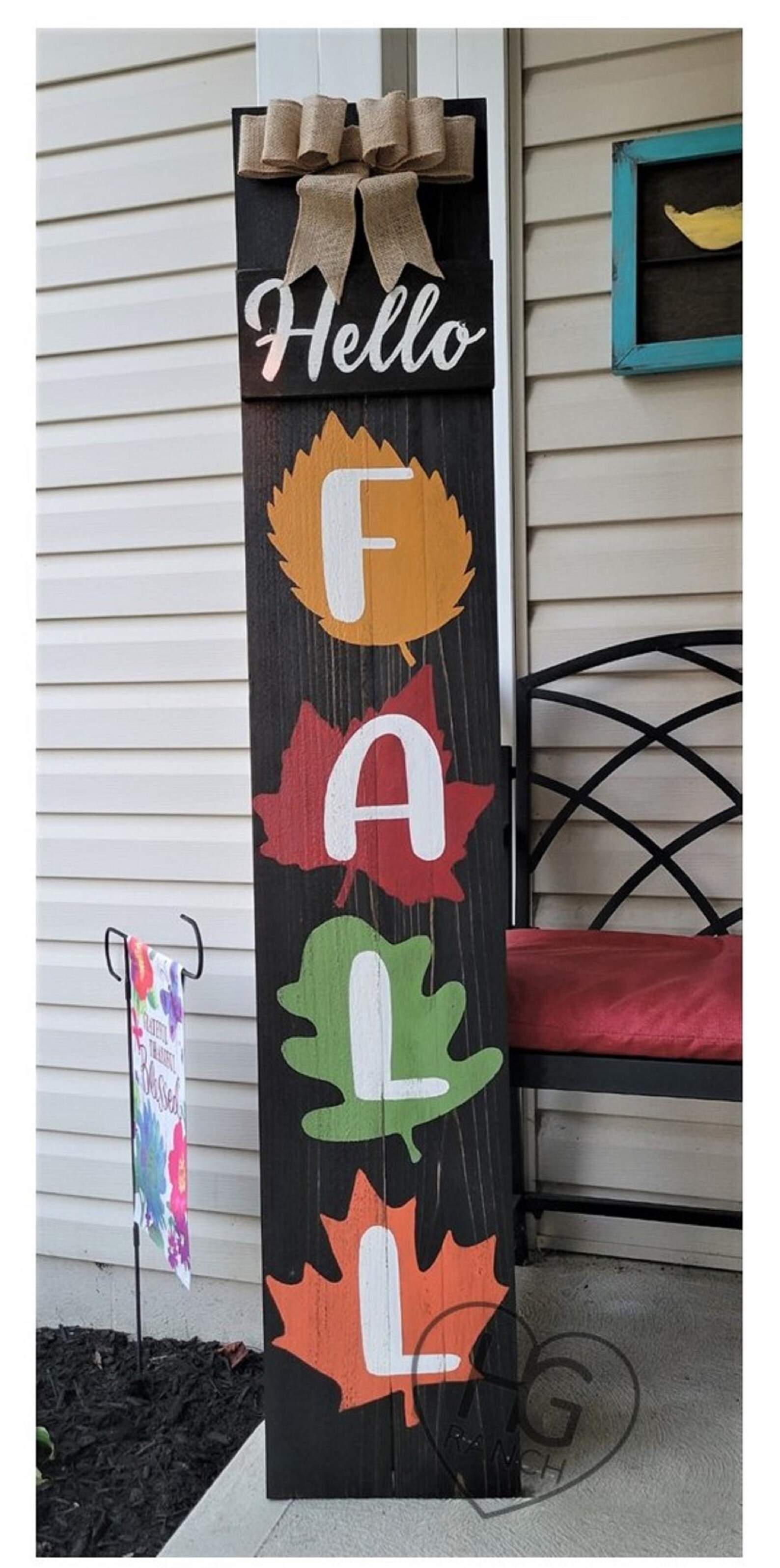 Fall Porch Sign Fall Leaves Fall Decor Hello Fall 5 FT | Etsy