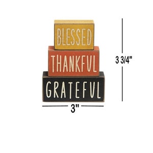 Fall Tiered Tray Stack Blocks Blessed Thankful Grateful Set of 3 - Etsy