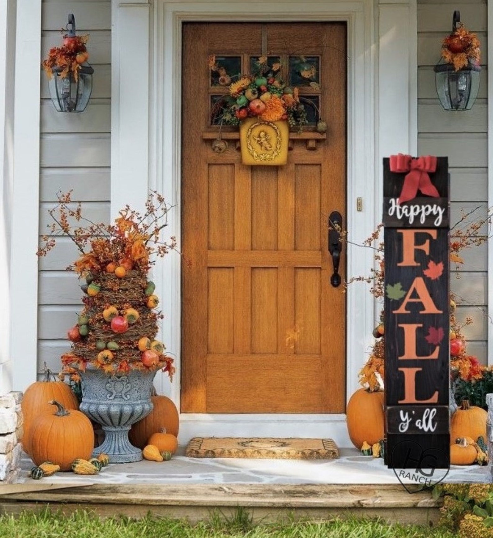 Happy Fall Y'all Porch Sign Fall Porch Sign 5FT - Etsy
