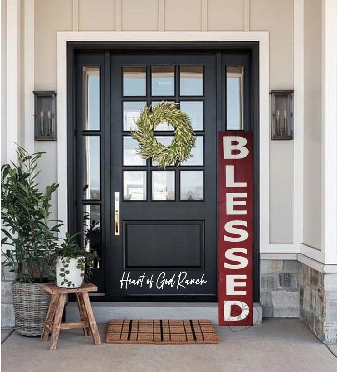 Blessed Porch Sign Premium Cedar Barn Red 5FT - Etsy