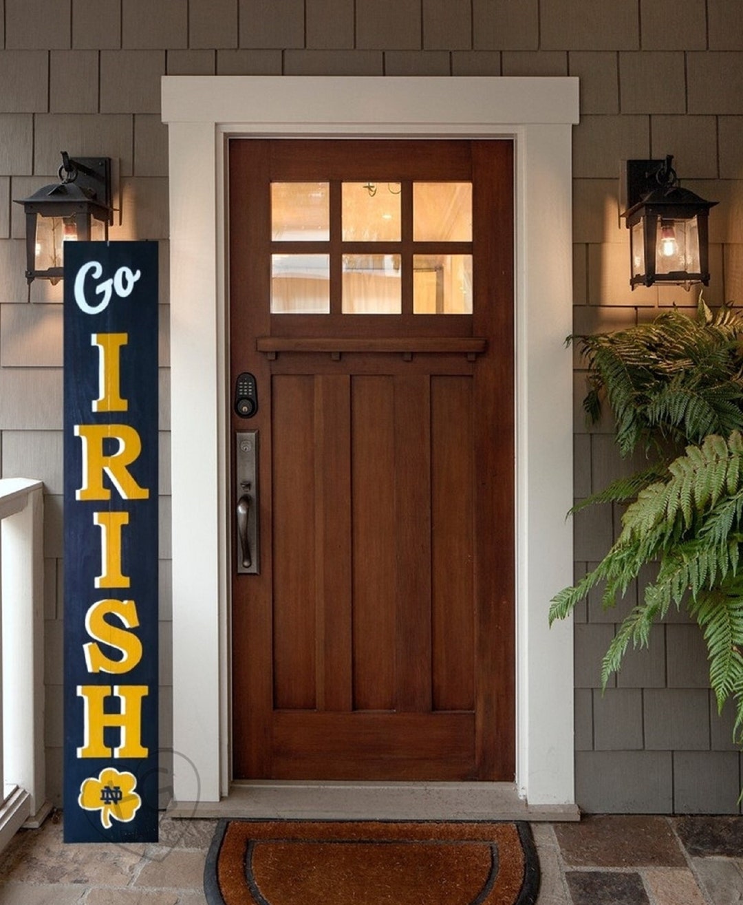 IRISH Football Porch Sign Premium Cedar | Navy Gold | 6FT Iptv Iptv - Etsy