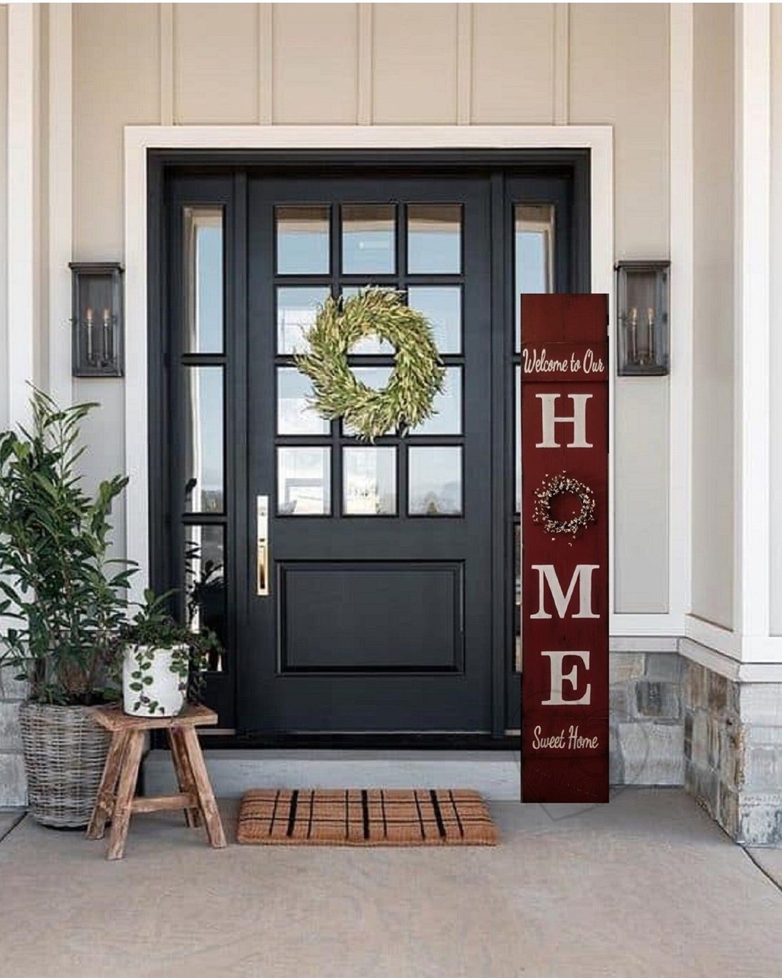 Home Sweet Home Porch Sign Premium Cedar Barn Red 6FT - Etsy