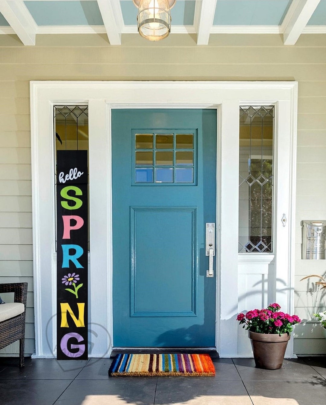 SPRING Porch Sign Spring Porch Decor Colorful Hand Painted 6FT Iptv - Etsy