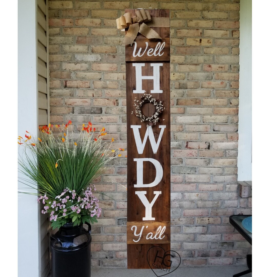 HOWDY Porch Sign Premium Cedar Texas A&M | Welcome Y'all | 6FT - Etsy