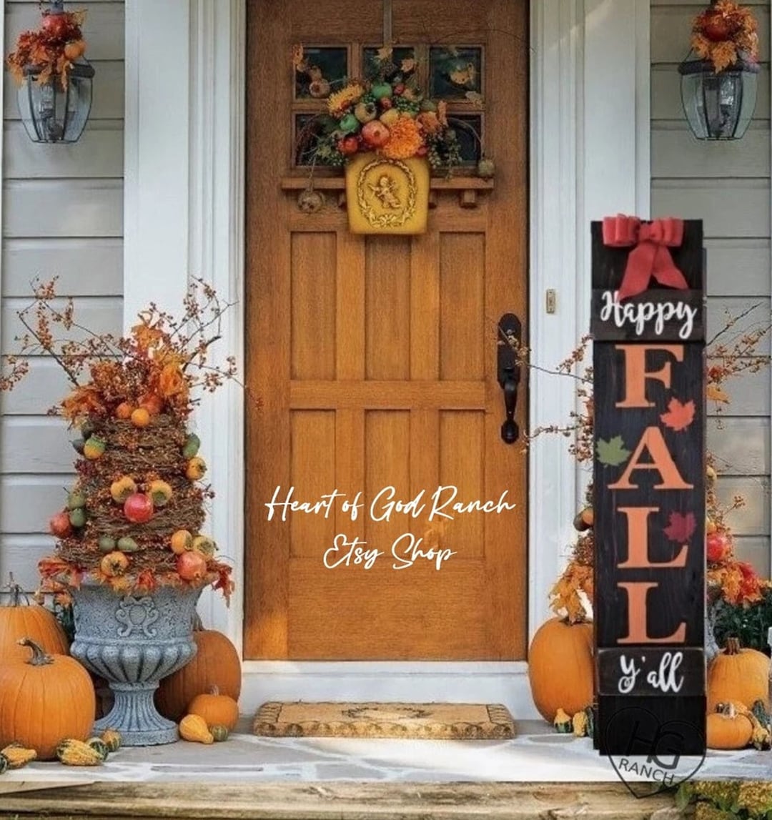 Happy Fall Y'all Porch Sign Fall Porch Sign 5FT - Etsy