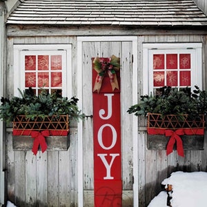 JOY Porch Sign Christmas Jingle Bells Bow 5FT - Etsy
