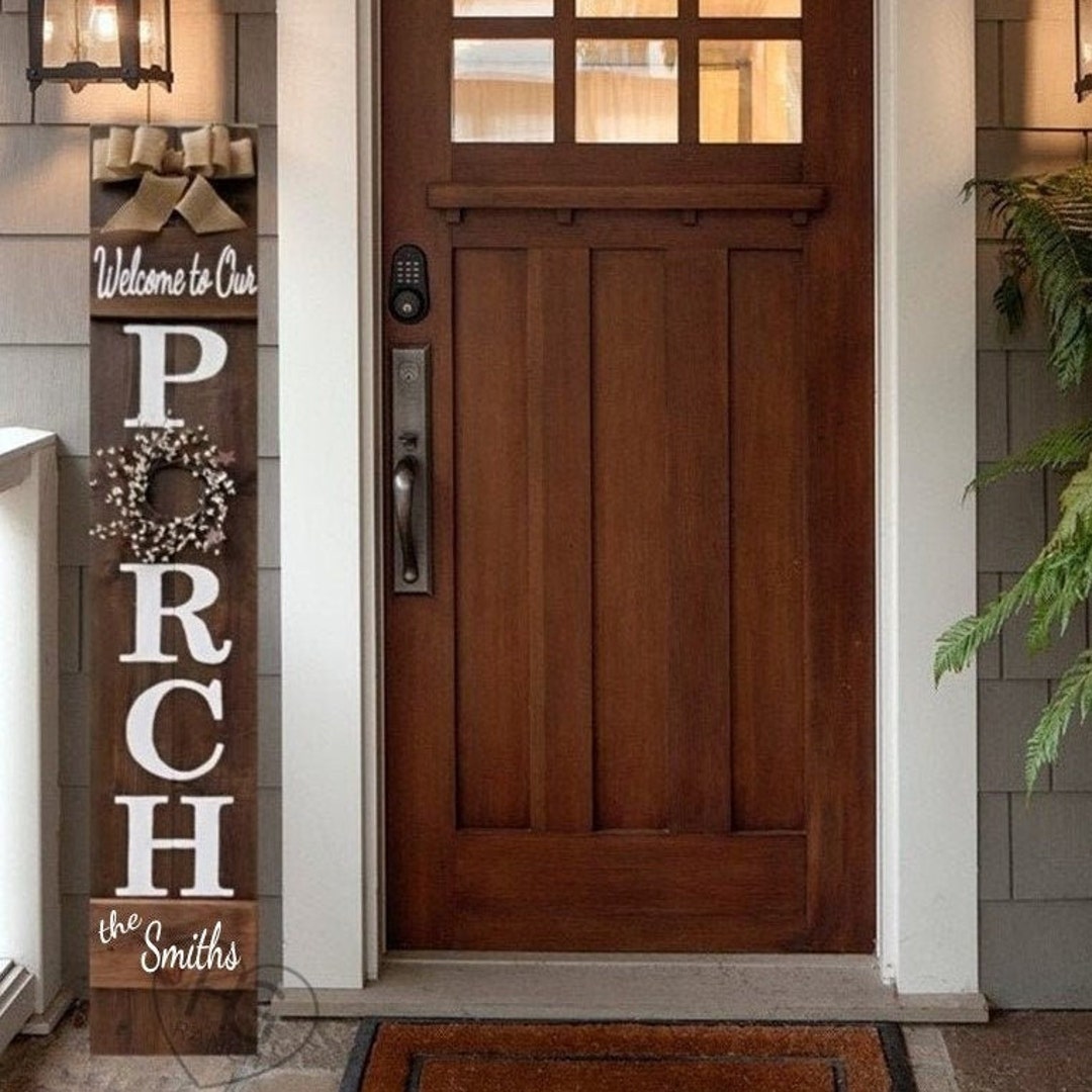 Welcome to Our Porch Sign Wreath Personalized Family Name 5FT Iptv - Etsy