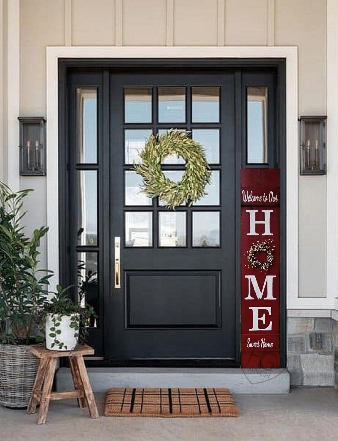 HOME Porch Sign Welcome Barn Red 5FT Iptv - Etsy