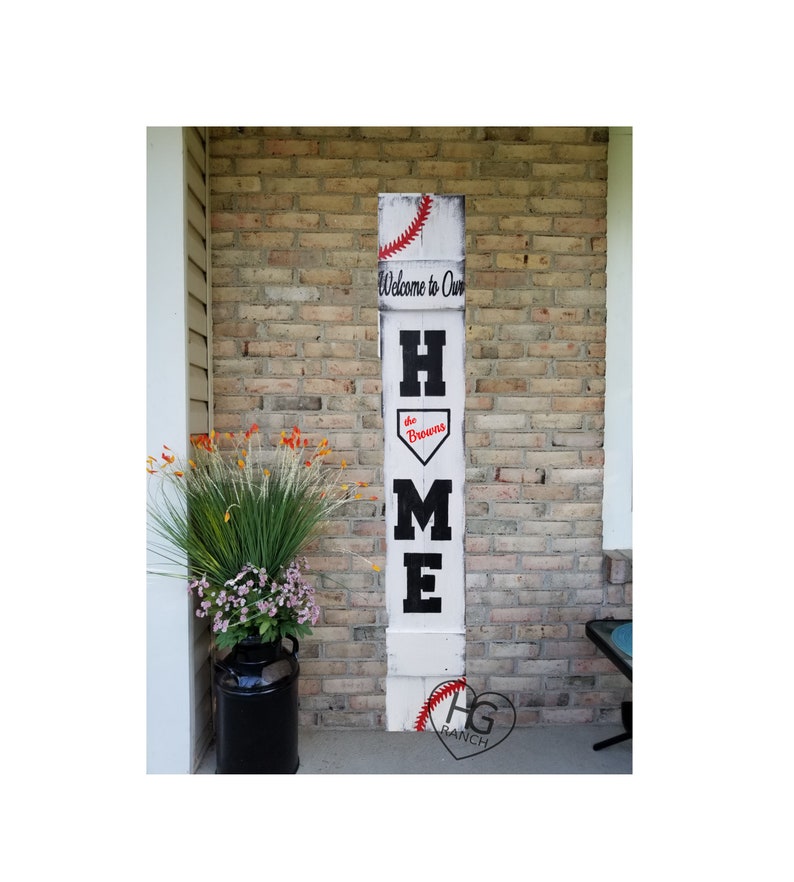 Baseball Porch Sign Welcome Home Baseball Porch Decor | Etsy