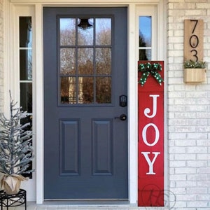 JOY Porch Sign Christmas Porch Decor Christmas Bow 5FT - Etsy