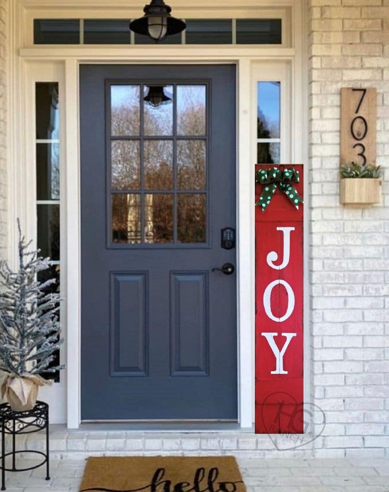 JOY Porch Sign Christmas Bow 5FT - Etsy