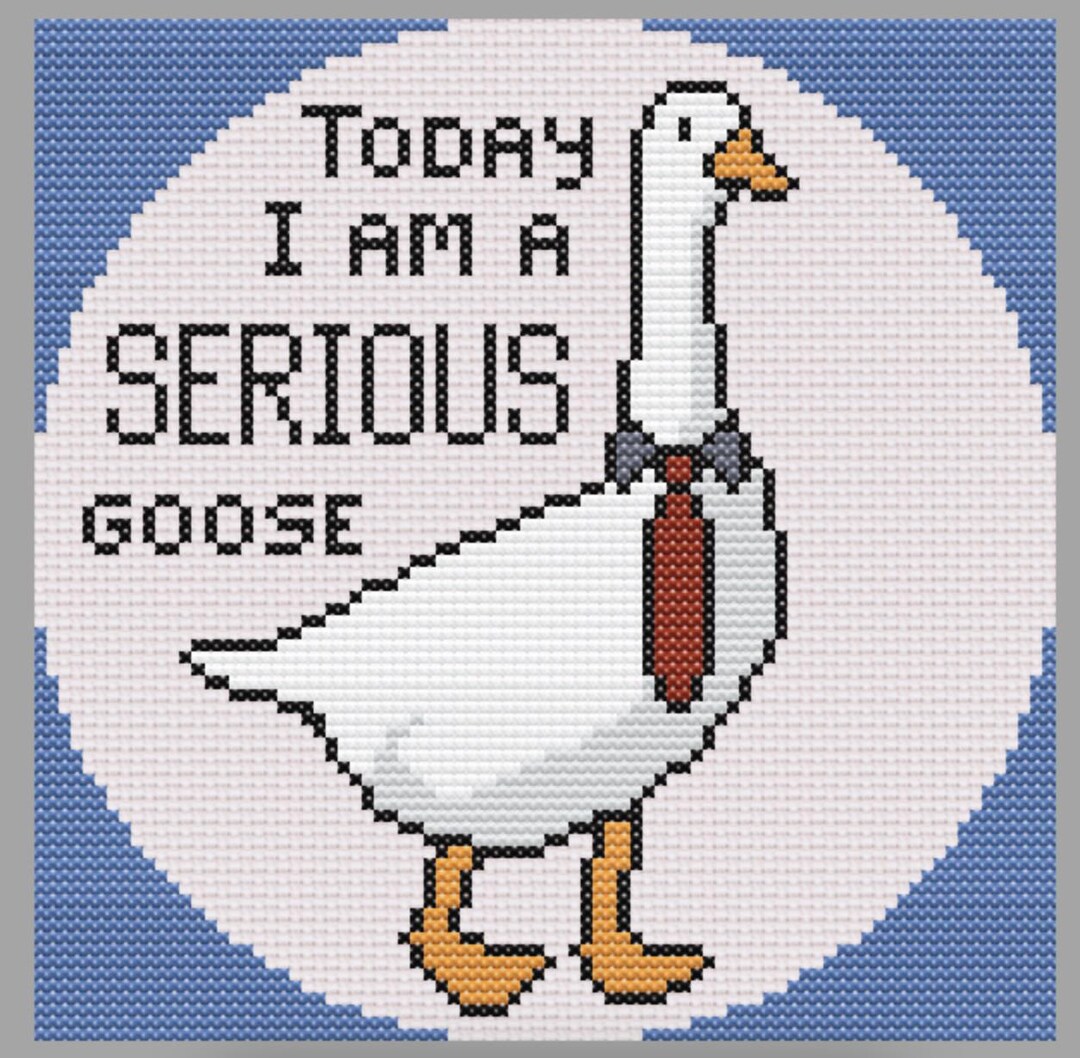 Today I Am a Serious Goose Cross Stitch Pattern - Etsy