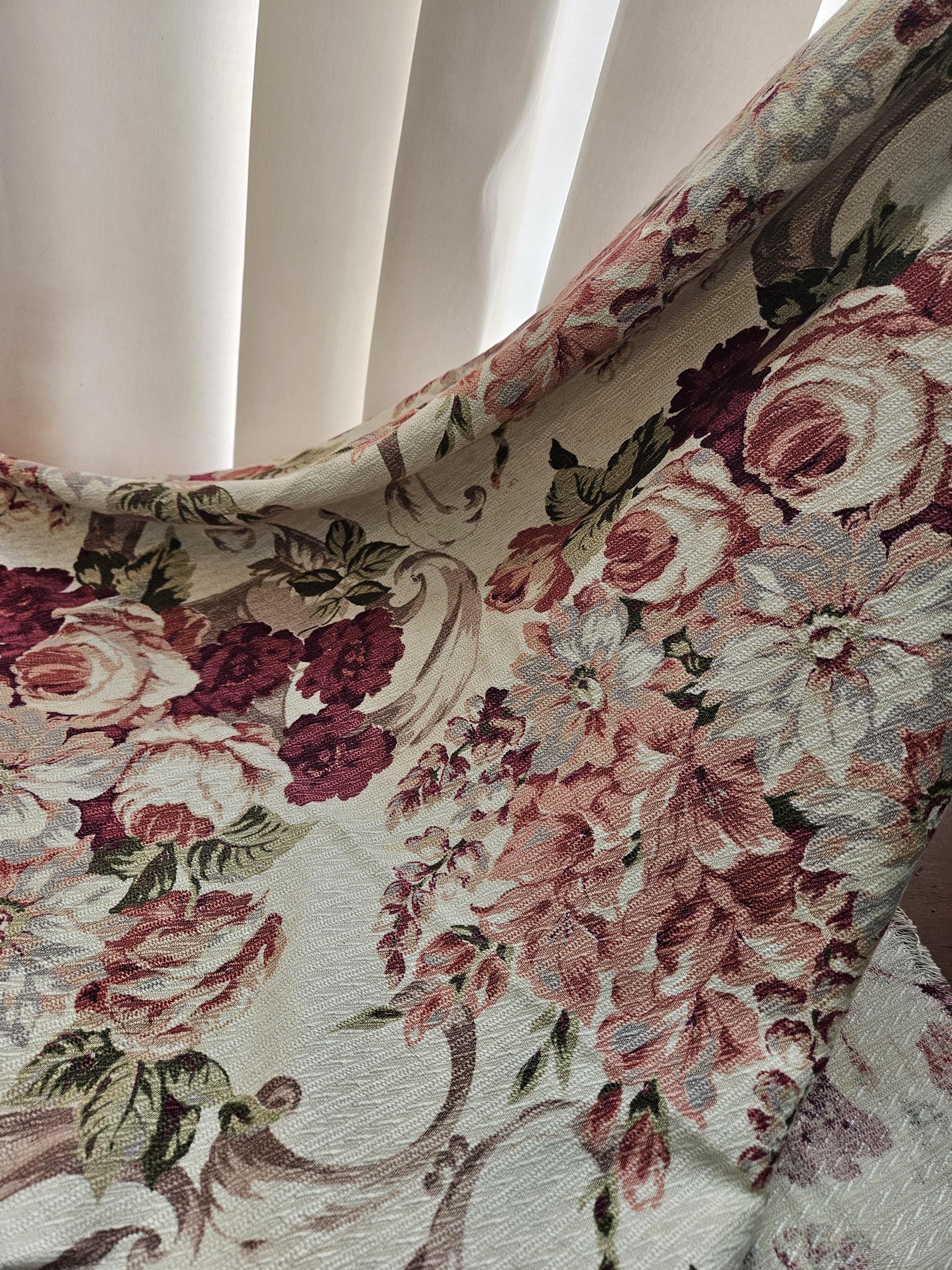 Vintage Rococo-inspired Floral Fabric - Etsy