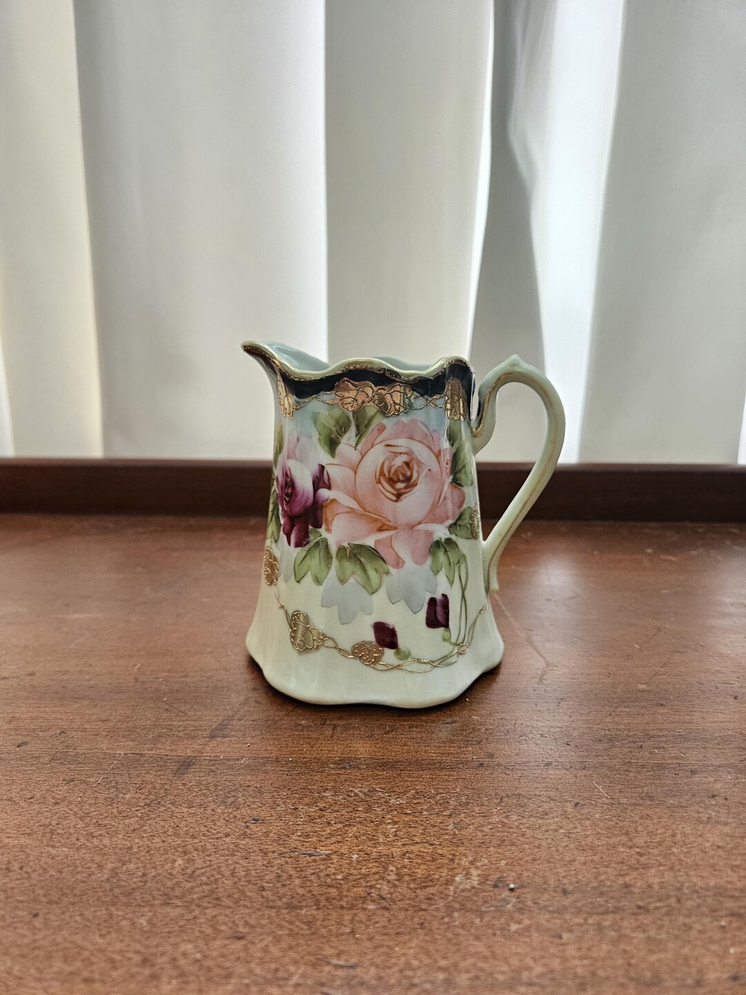 Hikari Hand-painted Japanese Pink Rose Pitcher - Etsy