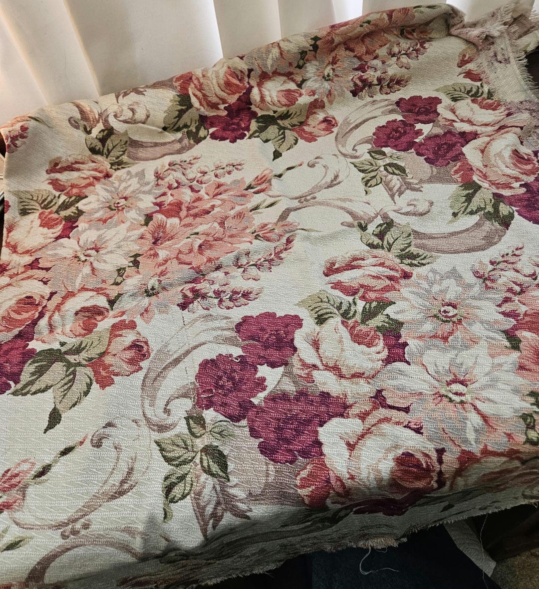 Vintage Rococo-inspired Floral Fabric - Etsy