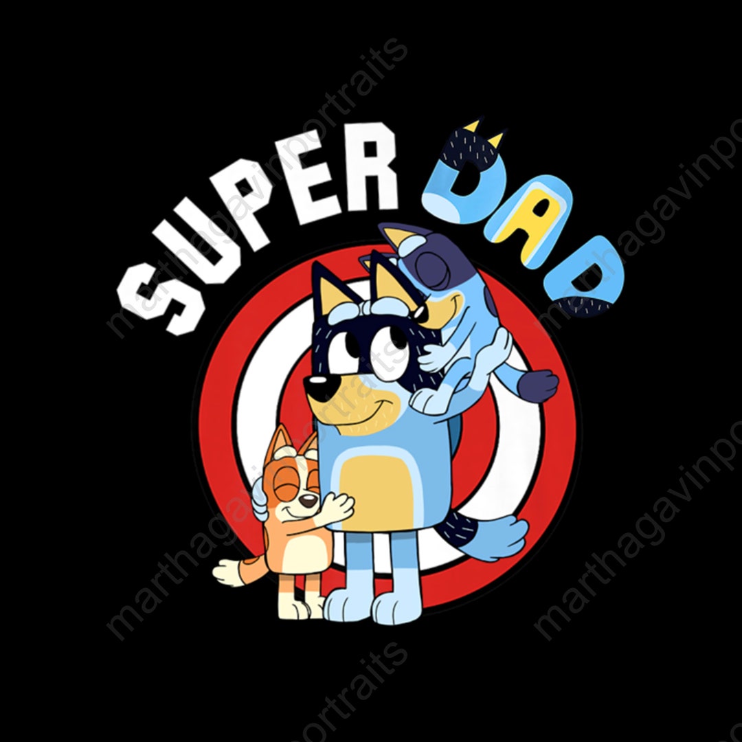 Super papa bluey Png, Retro Dad Bluey Png, Funny Bluey Png, Bluey Dad ...