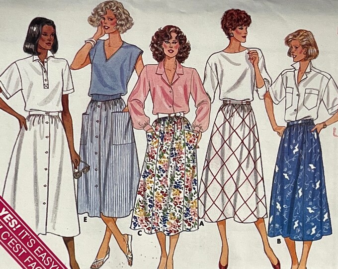 Vintage 1986 Butterick Classics Pattern 3826, Size P-S-M, Mid-length ...