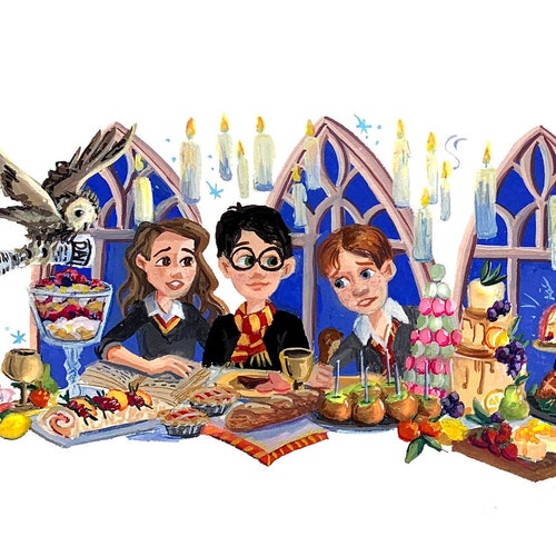 Wizard Train on Bridge Print-watercolor Wizard Castle and - Etsy