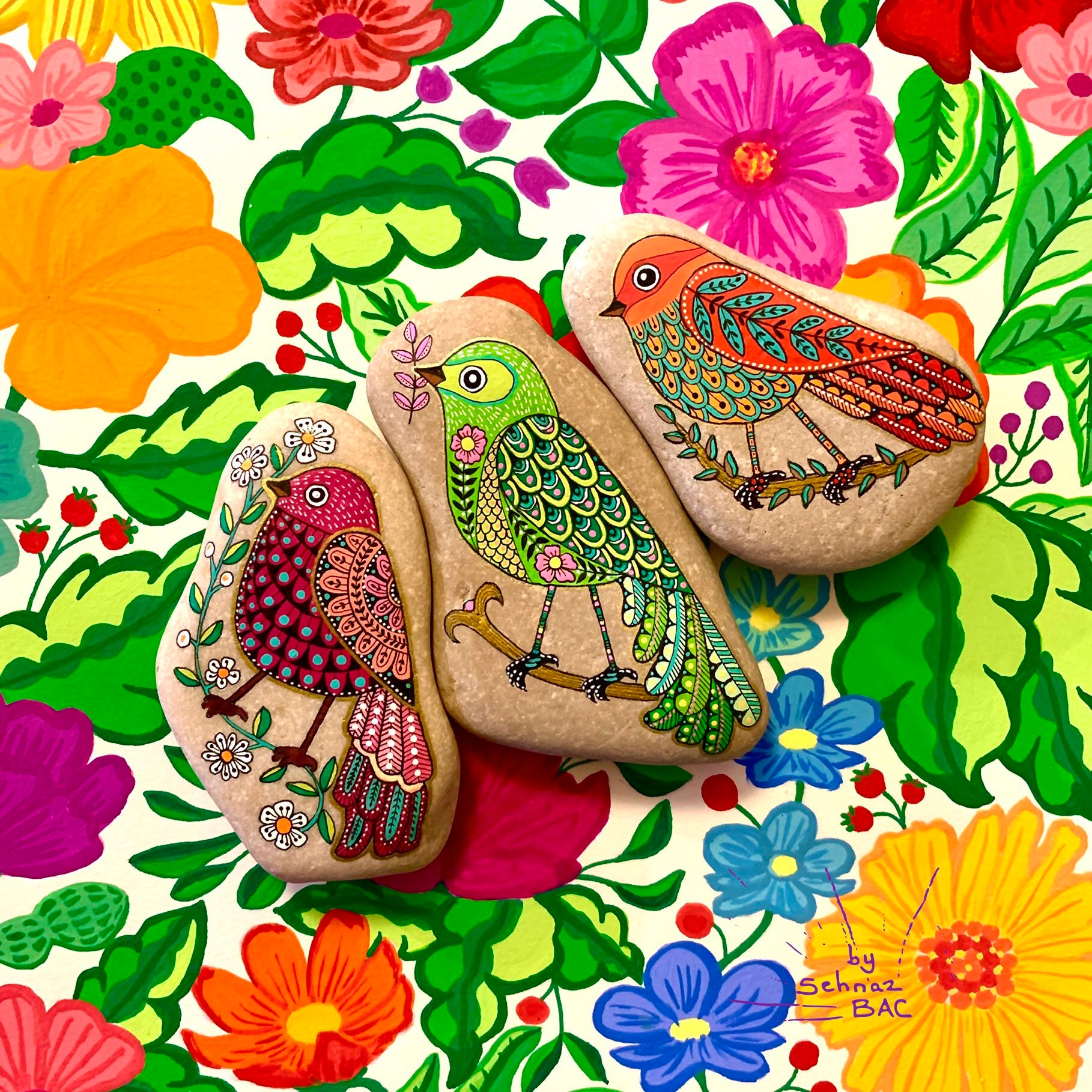 Bird Stone - Hand Painted - I Sassi Dell'adriatico (adriatic Sea Stone ...