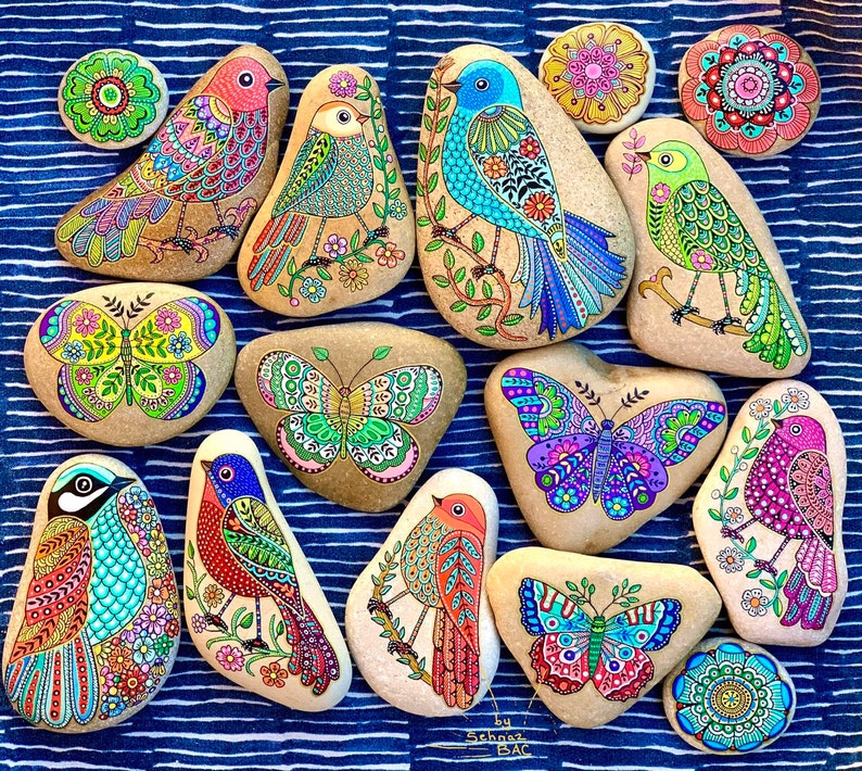 Bird Stone - Hand Painted - I Sassi Dell'adriatico (adriatic Sea Stone ...