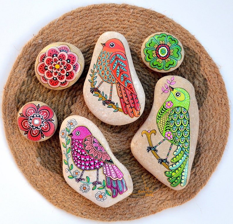 Bird Stone - Hand Painted - I Sassi Dell'adriatico (adriatic Sea Stone ...